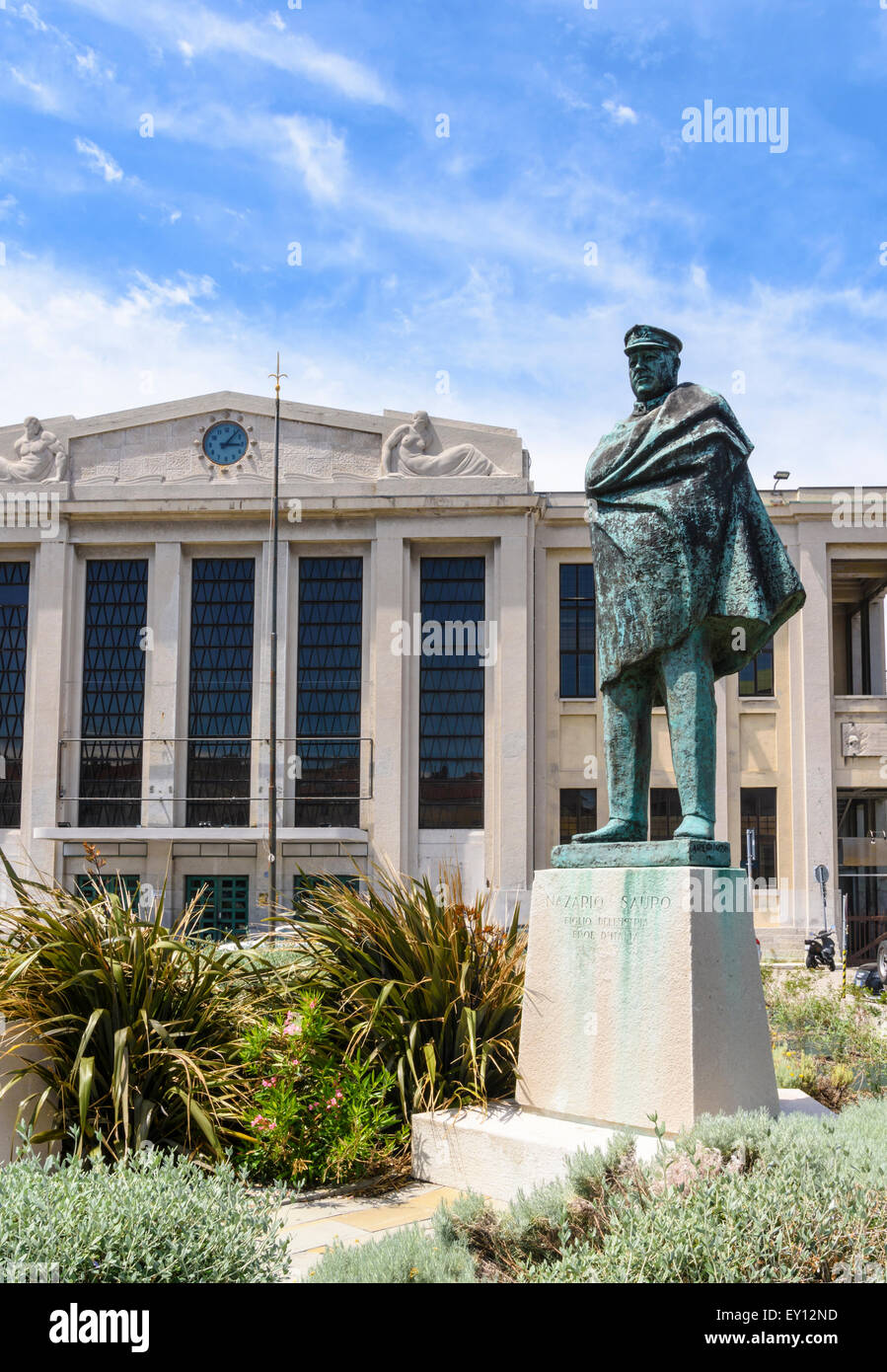 Statue of Nazario Sauro, the Italian Irredentist, outside the historic ...