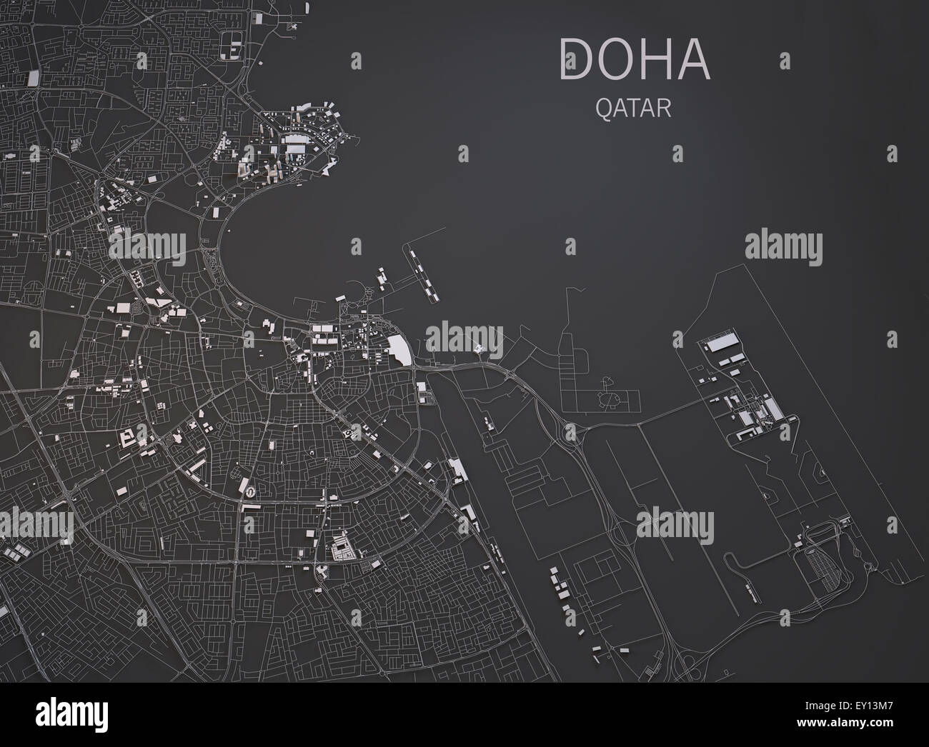 Qatar map 3d hi-res stock photography and images - Alamy