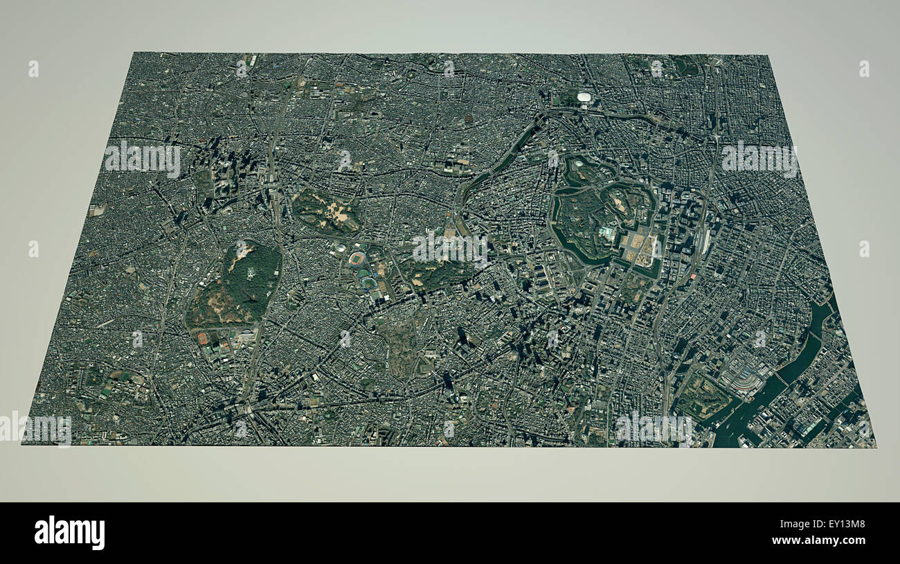 Satellite view of Tokyo map, Japan Stock Photo - Alamy
