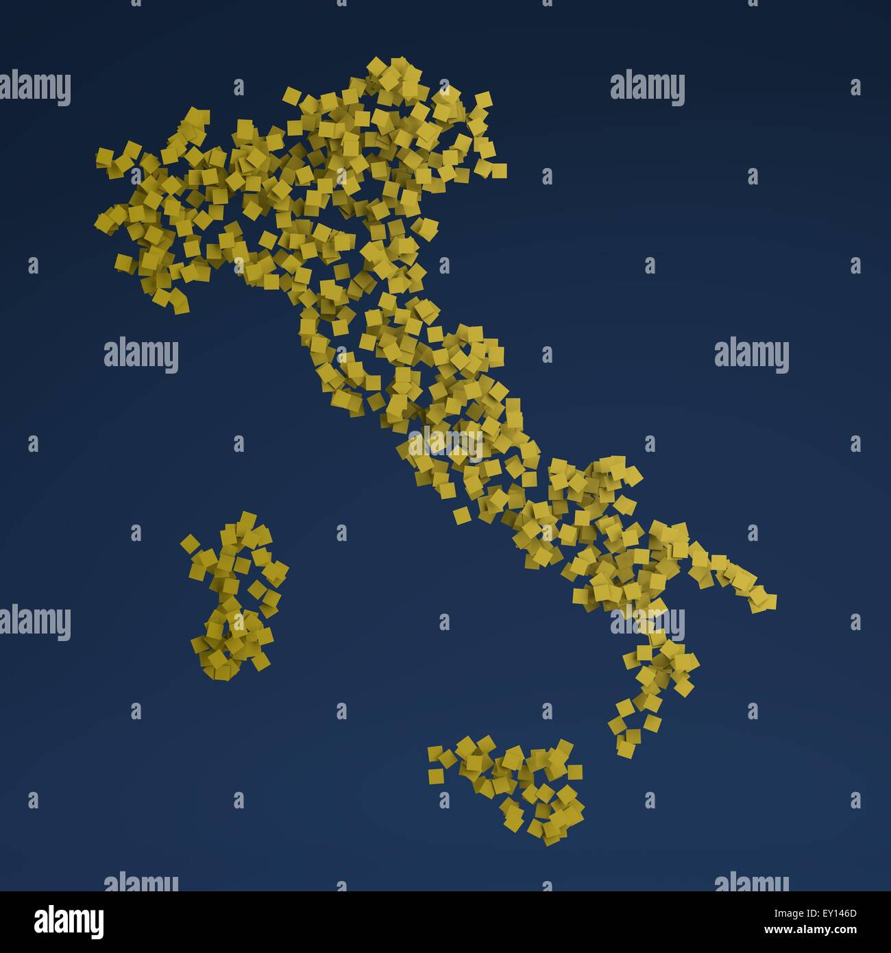 Italy map outline on blue hi-res stock photography and images - Alamy