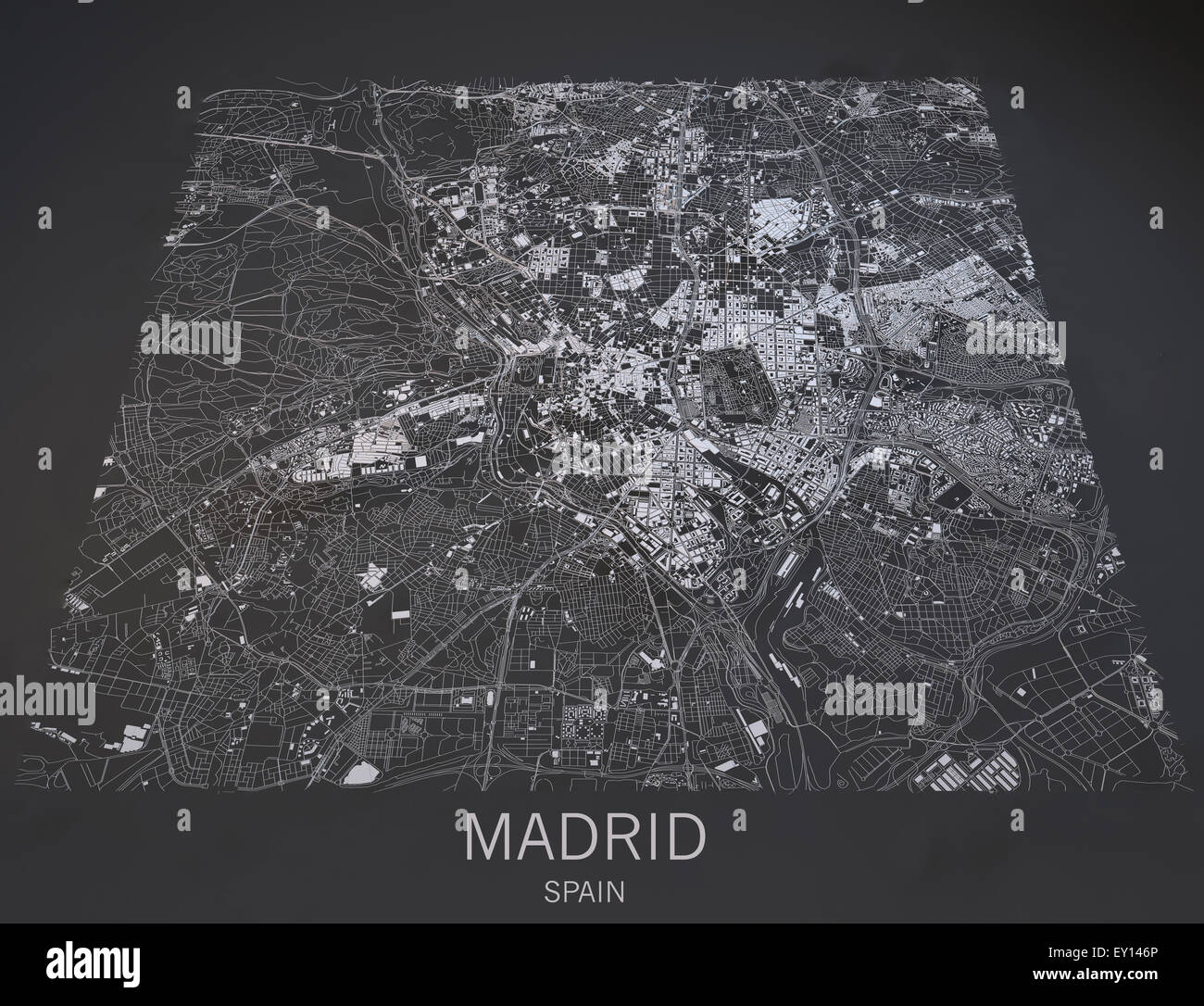 Madrid map streets hi-res stock photography and images - Alamy