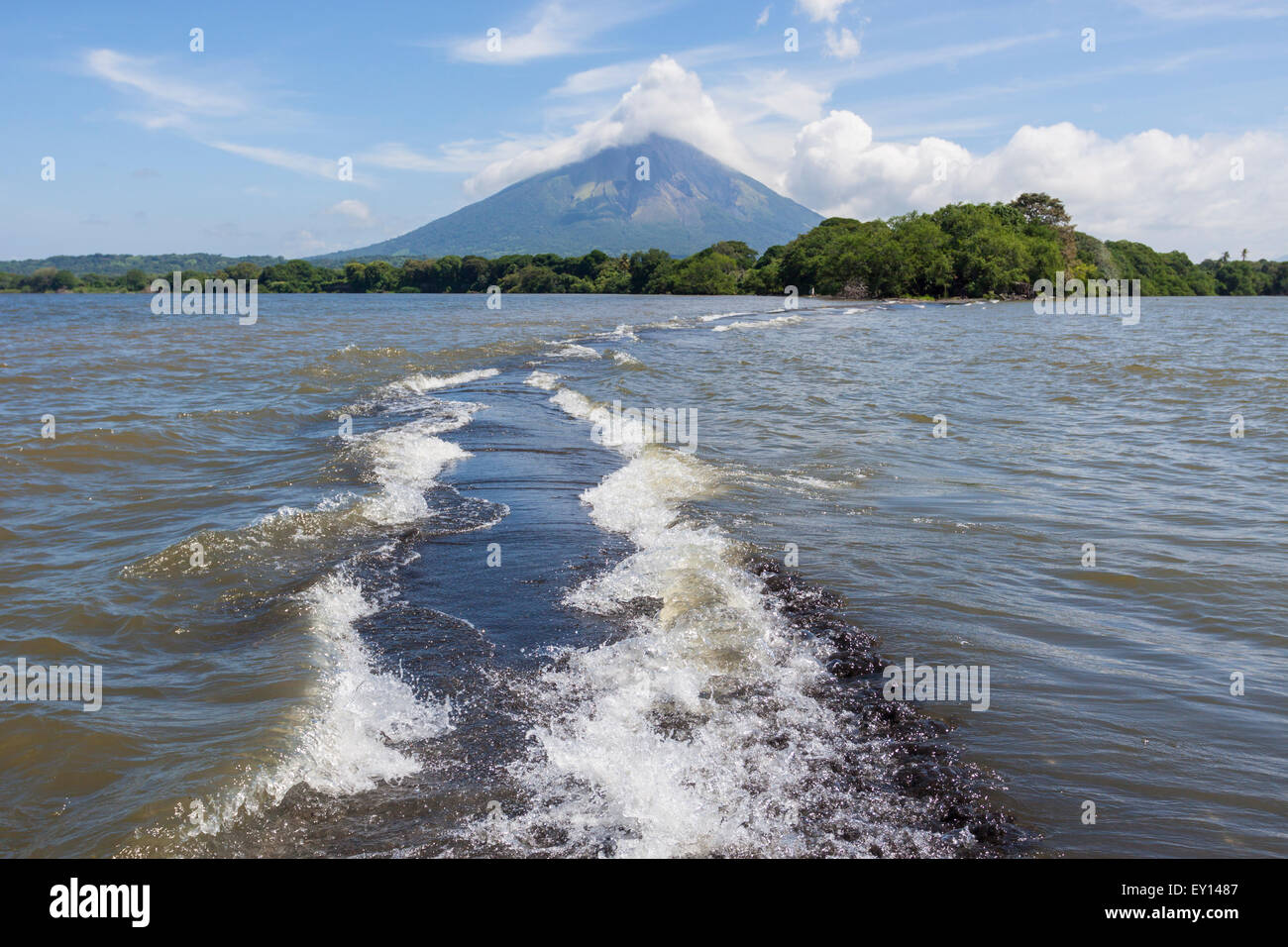Concepción volcano from Punta Jesús María where the currents of the ...