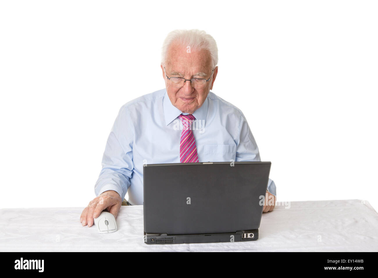 Excited senior man laptop hi-res stock photography and images - Alamy
