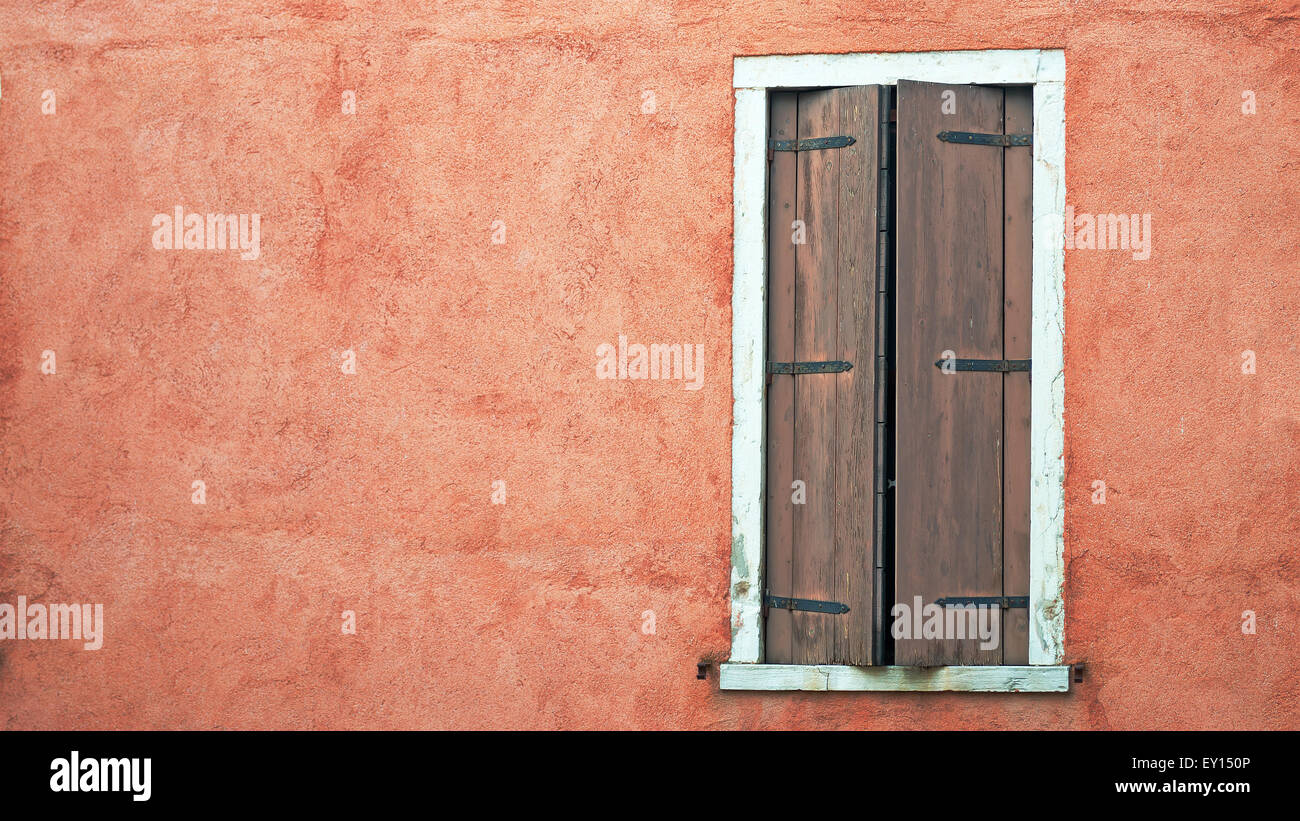 grungy window in a red wall Stock Photo - Alamy