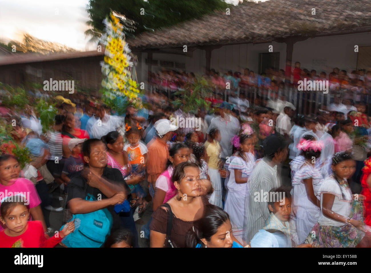 Local crowd at Fiesta of San Diego de Alcala parade at night in ...