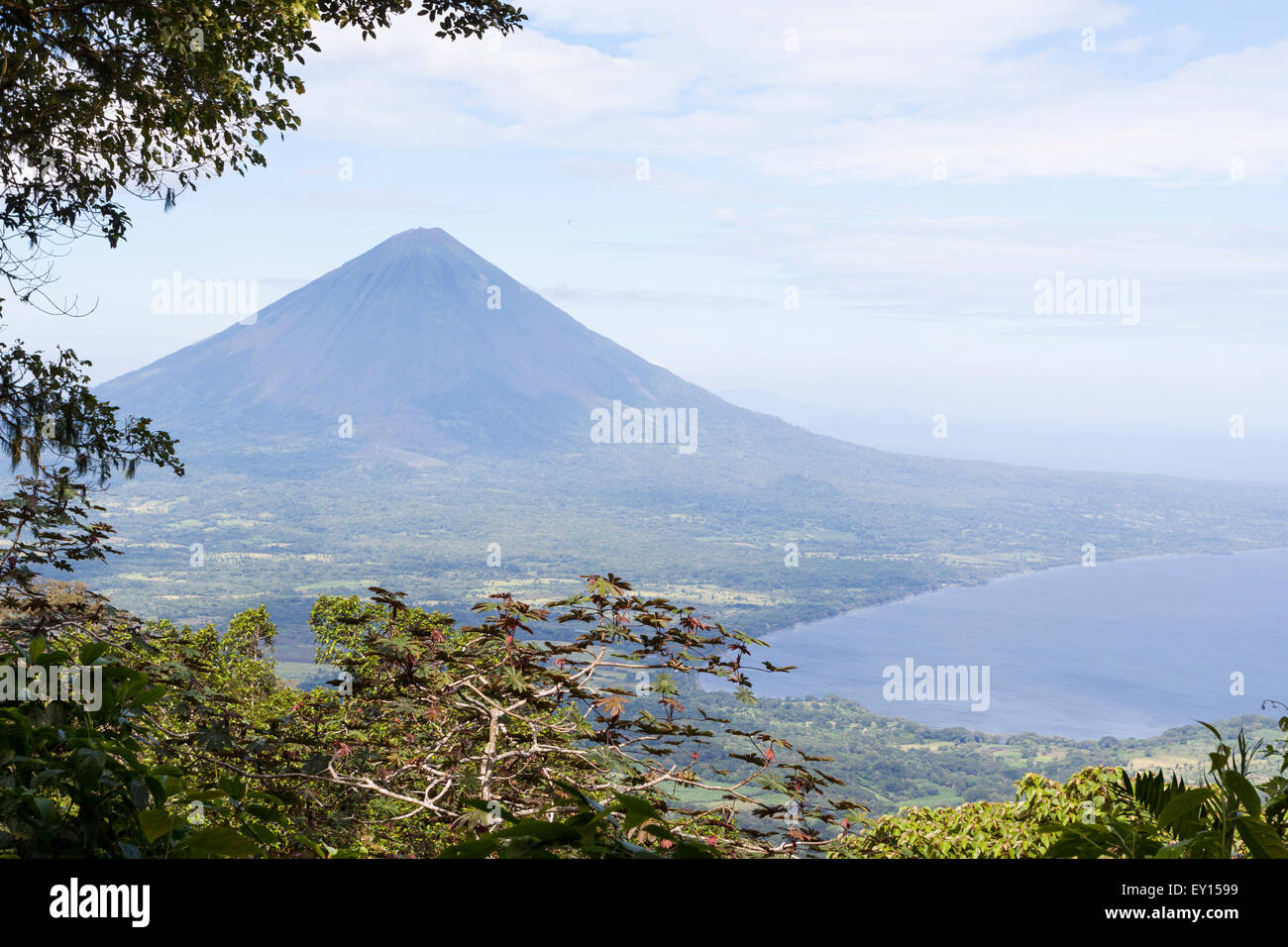 Concepción volcano, view from Maderas volcano. Ometepe Island ...