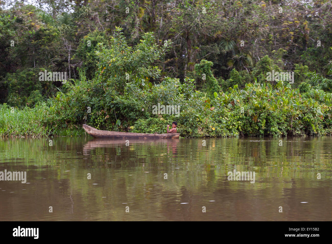 Boy on a boat on San Juan River, Nicaragua Stock Photo - Alamy