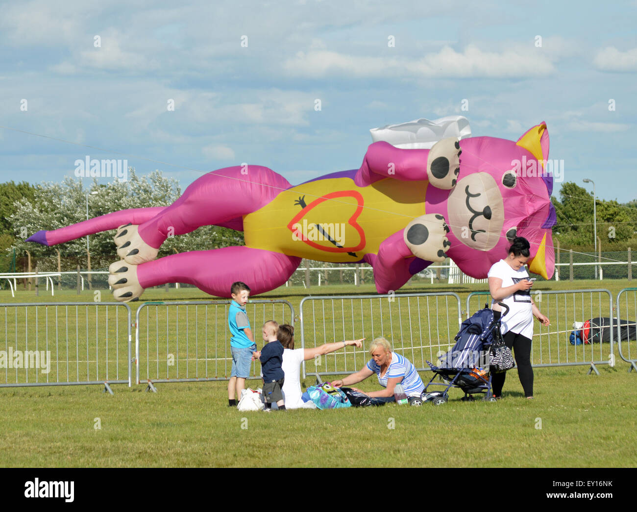Colourful giant inflatables tethered to large kites flew over Aintree ...