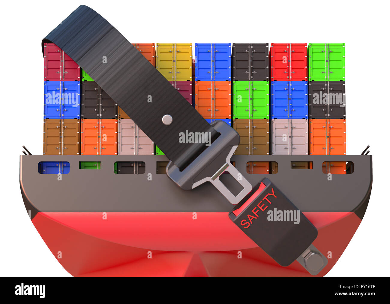 container ship with safety belt, safety delivery concept Stock Photo ...