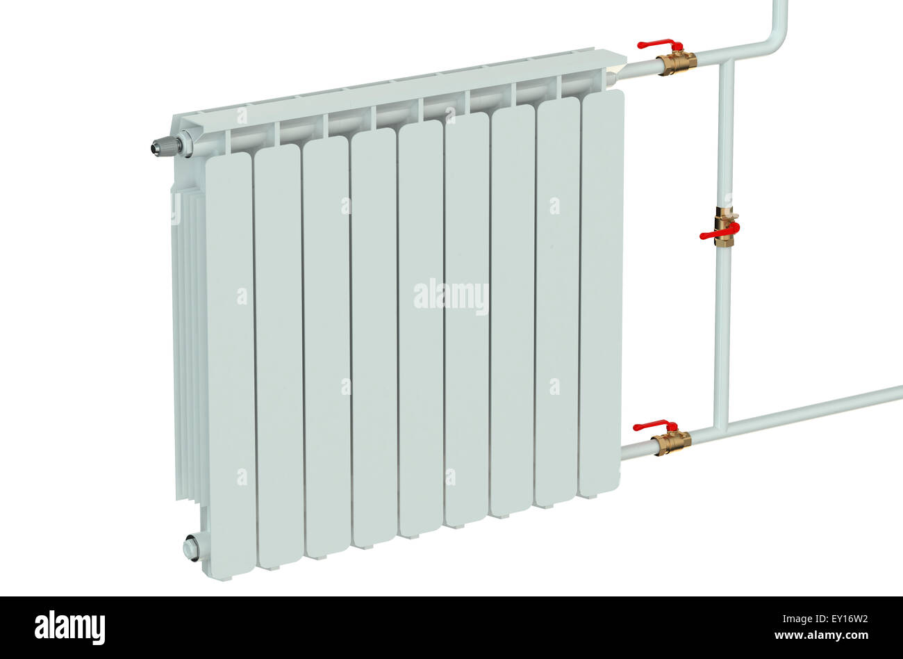 heating radiator closeup isolated on white background Stock Photo - Alamy