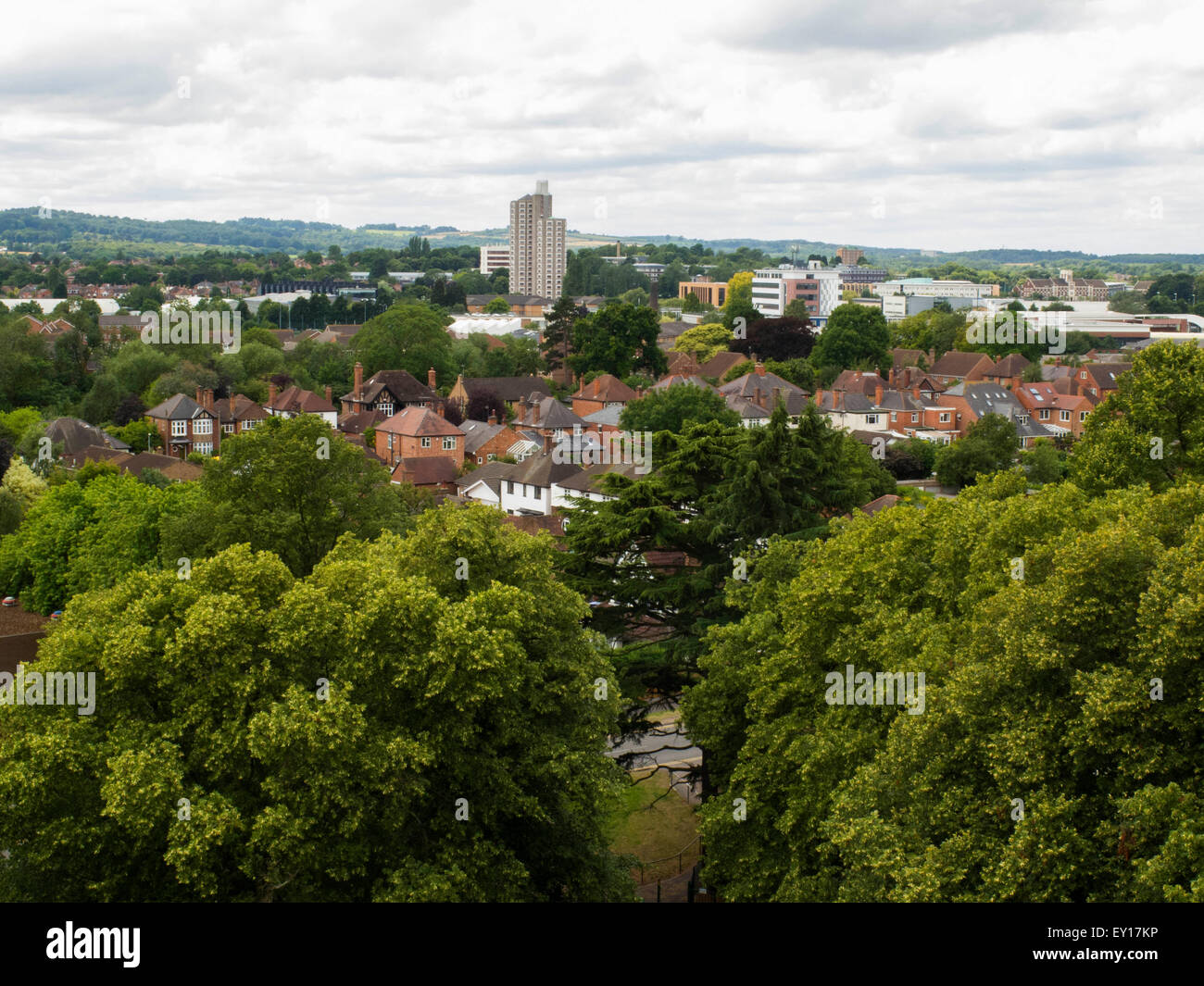 Loughborough skyline from Carillon tower Queens park Stock Photo - Alamy