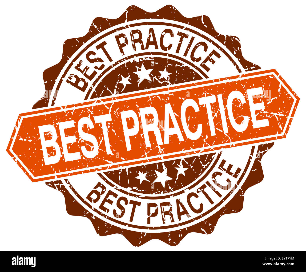 best practice orange round grunge stamp on white Stock Photo - Alamy