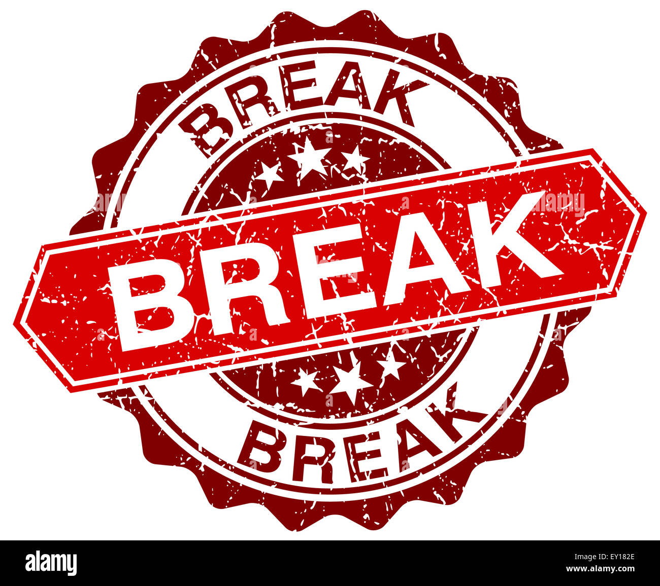 break red round grunge stamp on white Stock Photo - Alamy