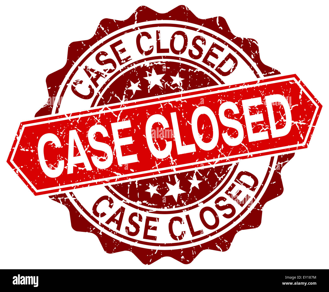 case closed red round grunge stamp on white Stock Photo - Alamy