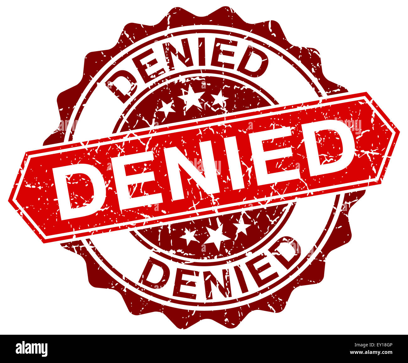 denied red round grunge stamp on white Stock Photo - Alamy