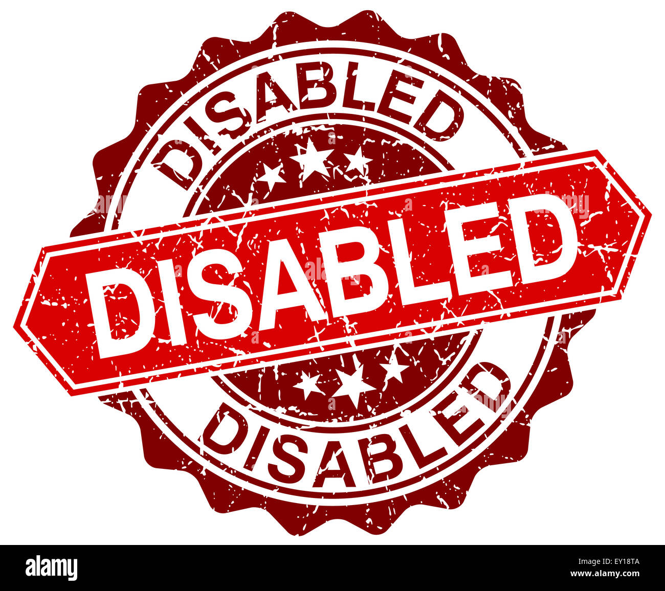disabled red round grunge stamp on white Stock Photo - Alamy