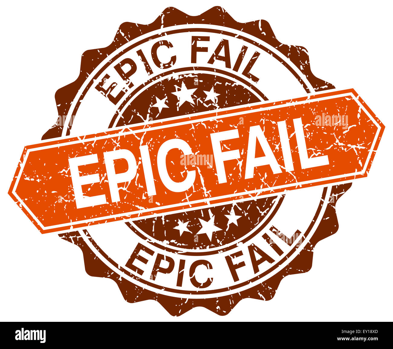 epic fail orange round grunge stamp on white Stock Photo - Alamy