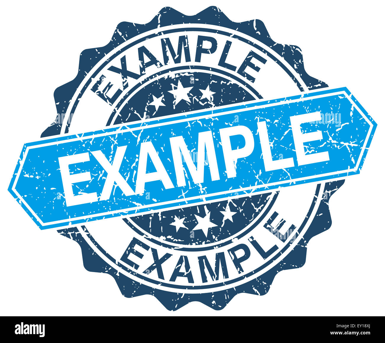 example blue round grunge stamp on white Stock Photo - Alamy