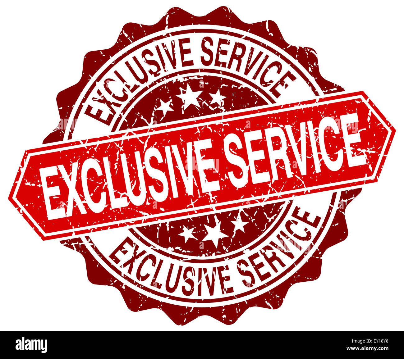 exclusive service red round grunge stamp on white Stock Photo - Alamy