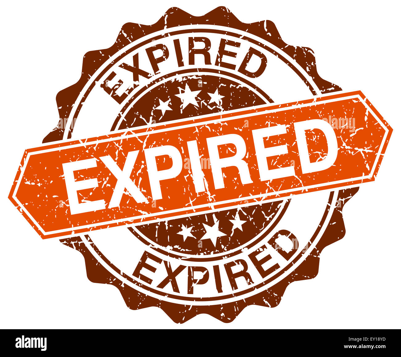 expired orange round grunge stamp on white Stock Photo - Alamy