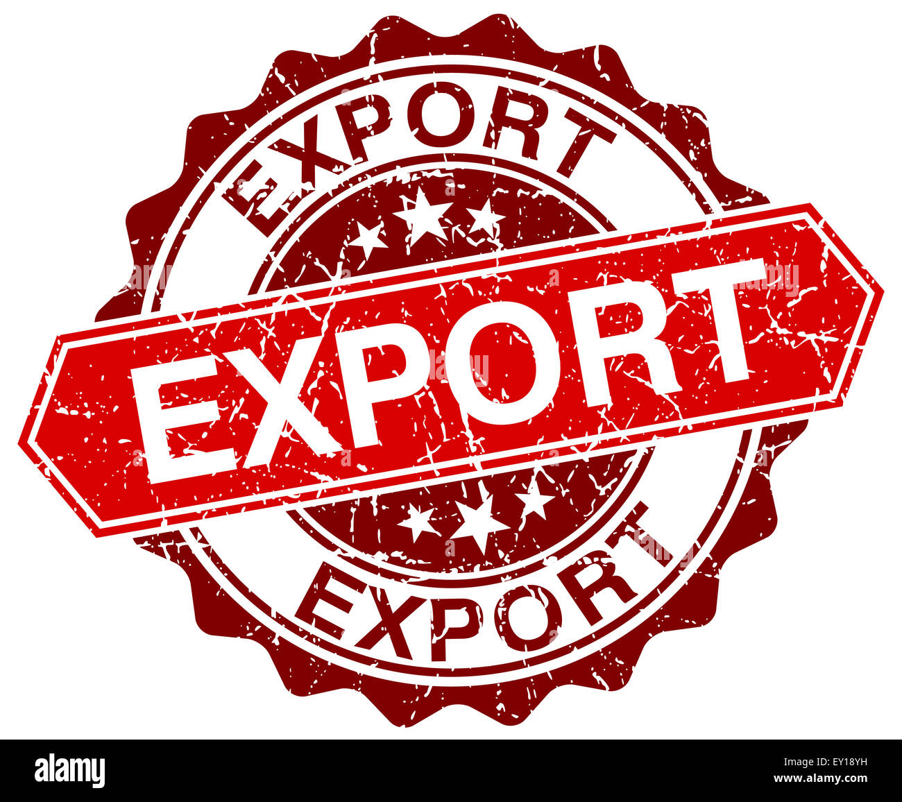 export red round grunge stamp on white Stock Photo - Alamy