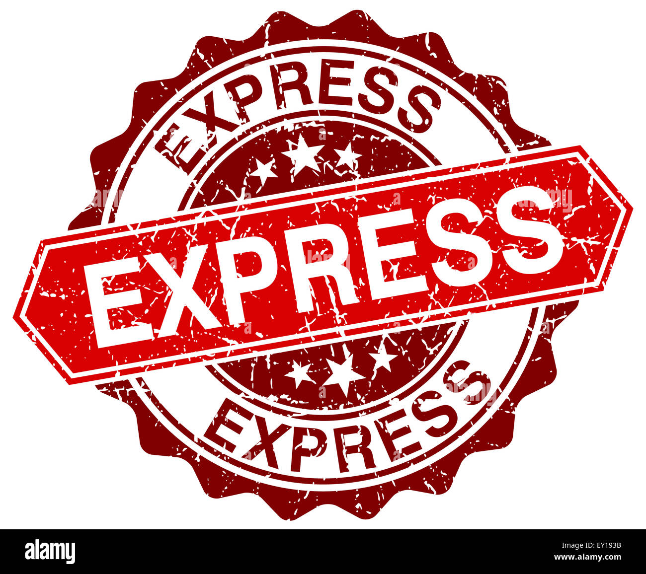 express red round grunge stamp on white Stock Photo - Alamy