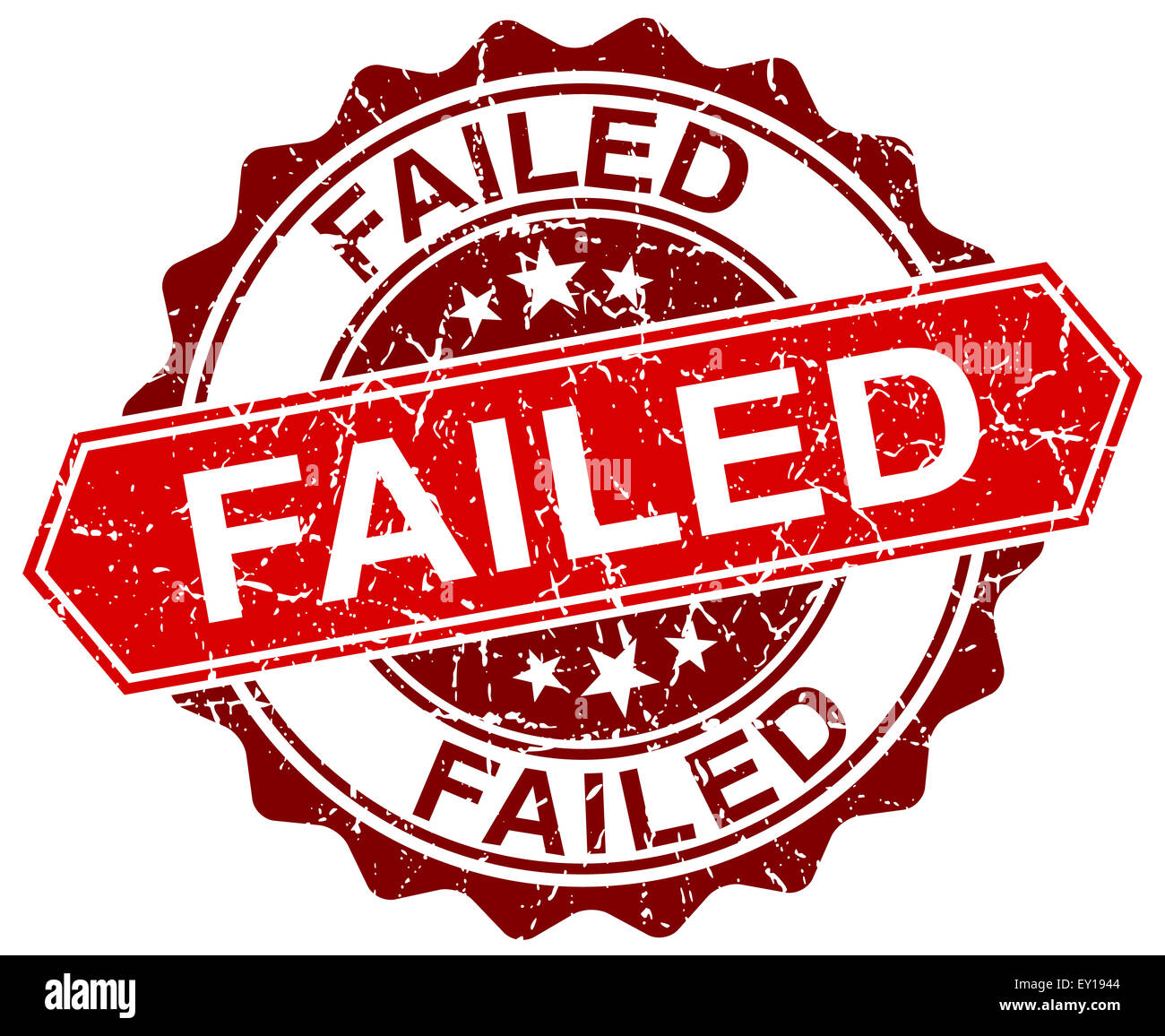 failed red round grunge stamp on white Stock Photo - Alamy