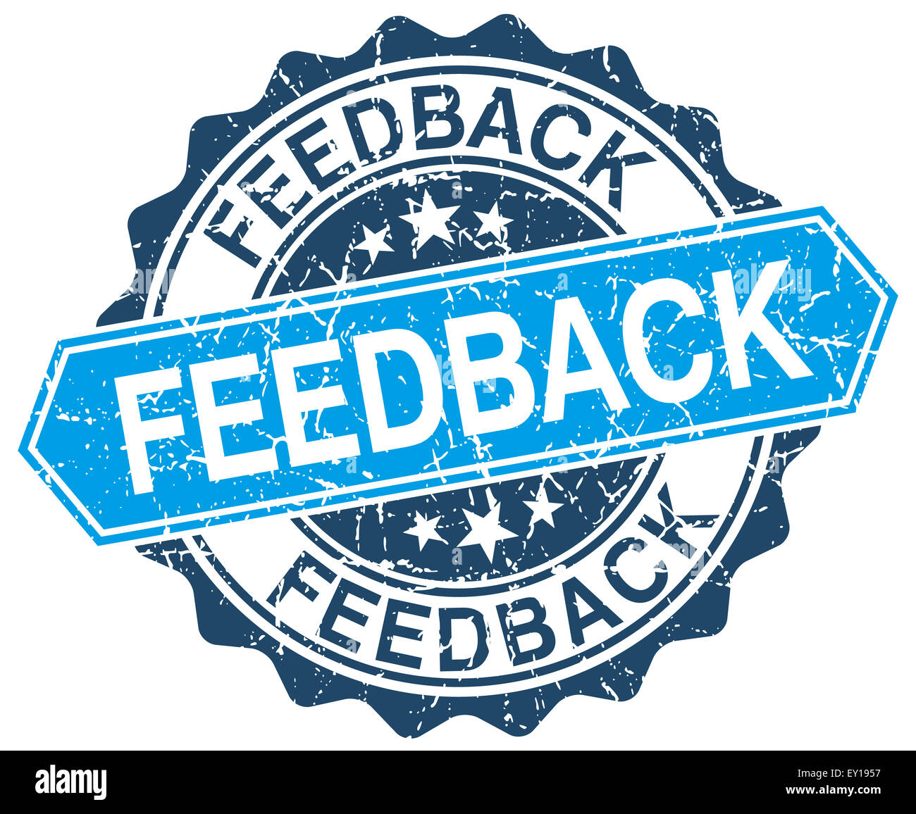 feedback blue round grunge stamp on white Stock Photo - Alamy