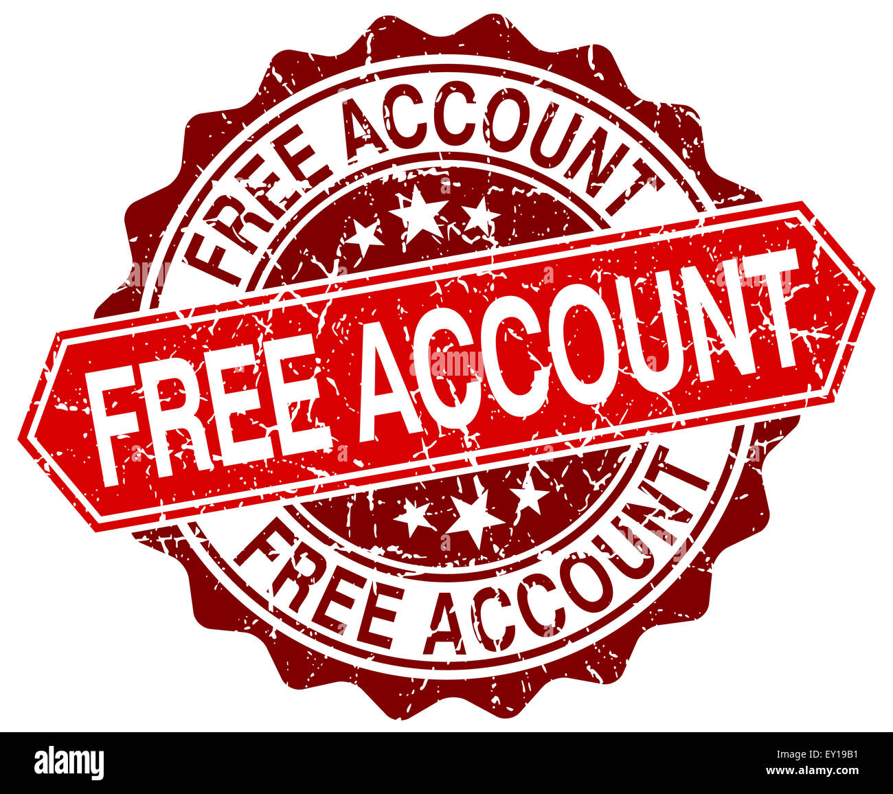 free account red round grunge stamp on white Stock Photo - Alamy