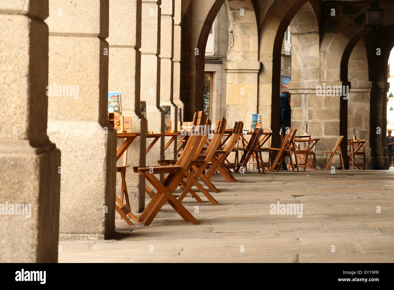 Columns, Chairs, and tables Stock Photo - Alamy