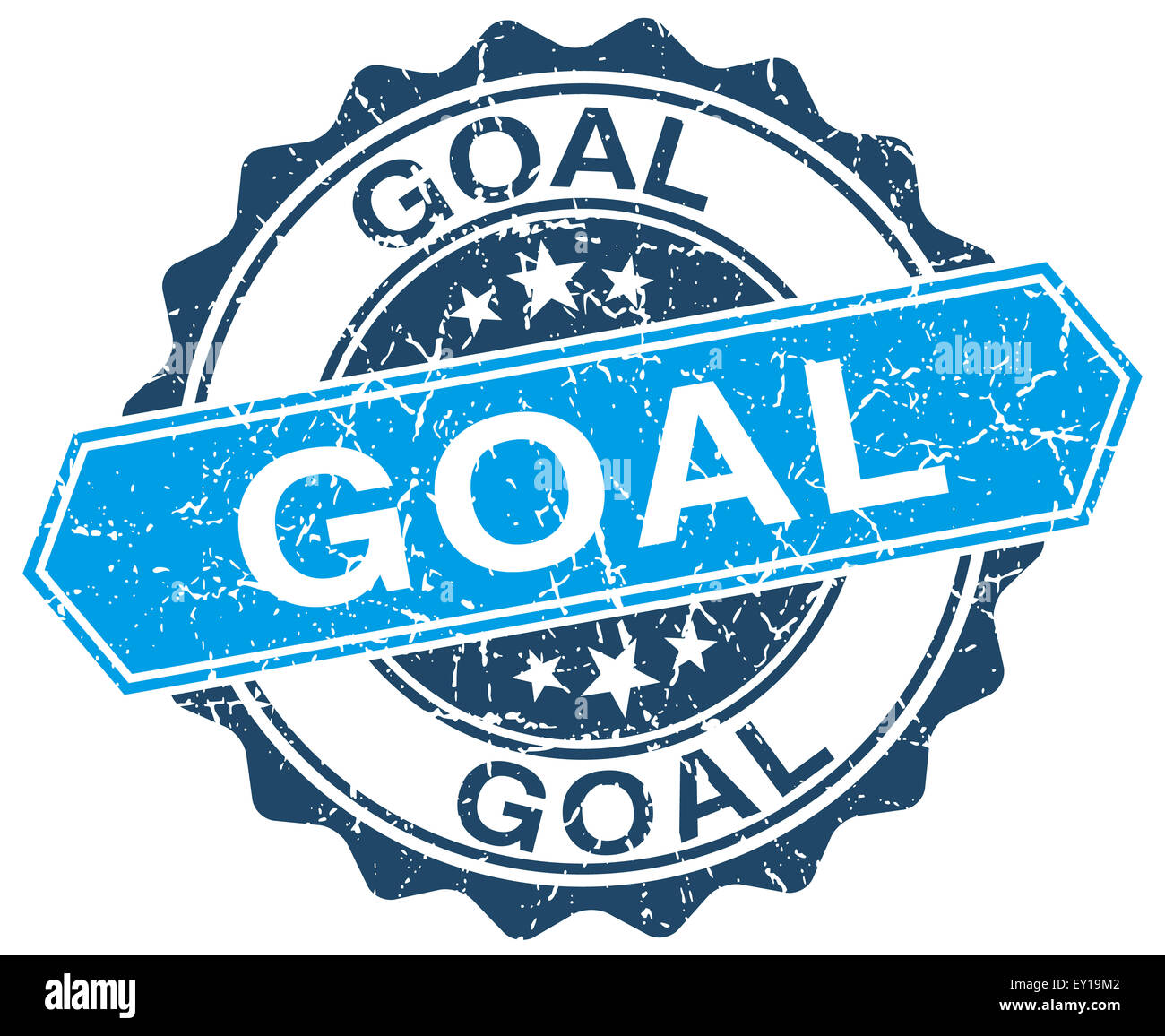 goal blue round grunge stamp on white Stock Photo - Alamy