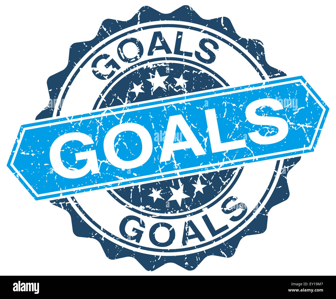 goals blue round grunge stamp on white Stock Photo - Alamy