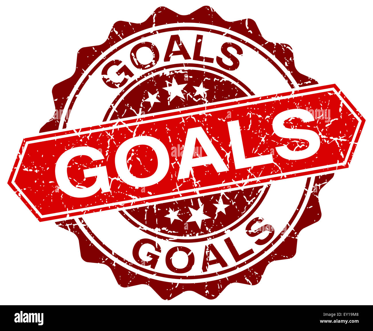 goals red round grunge stamp on white Stock Photo - Alamy