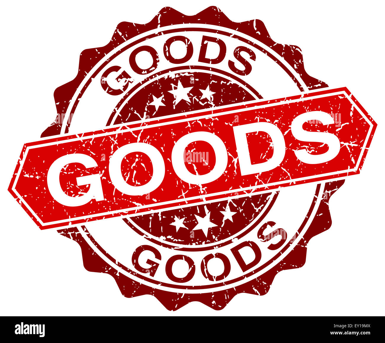 goods red round grunge stamp on white Stock Photo - Alamy