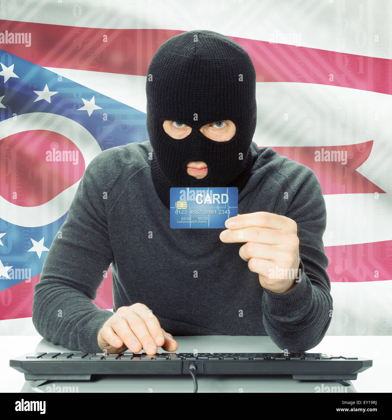 Hacker with US state flag - Ohio Stock Photo - Alamy