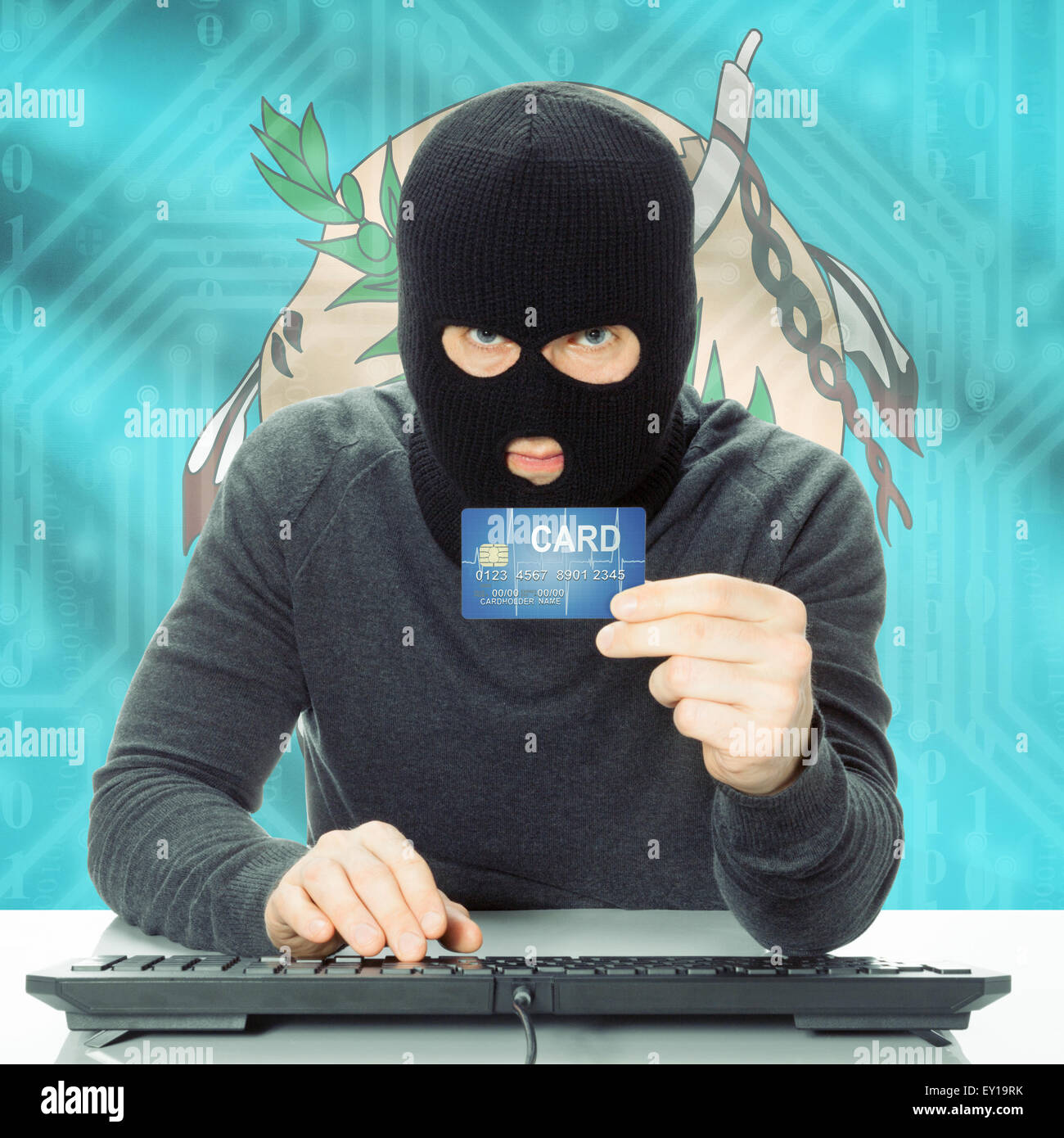 Hacker with US state flag - Oklahoma Stock Photo - Alamy