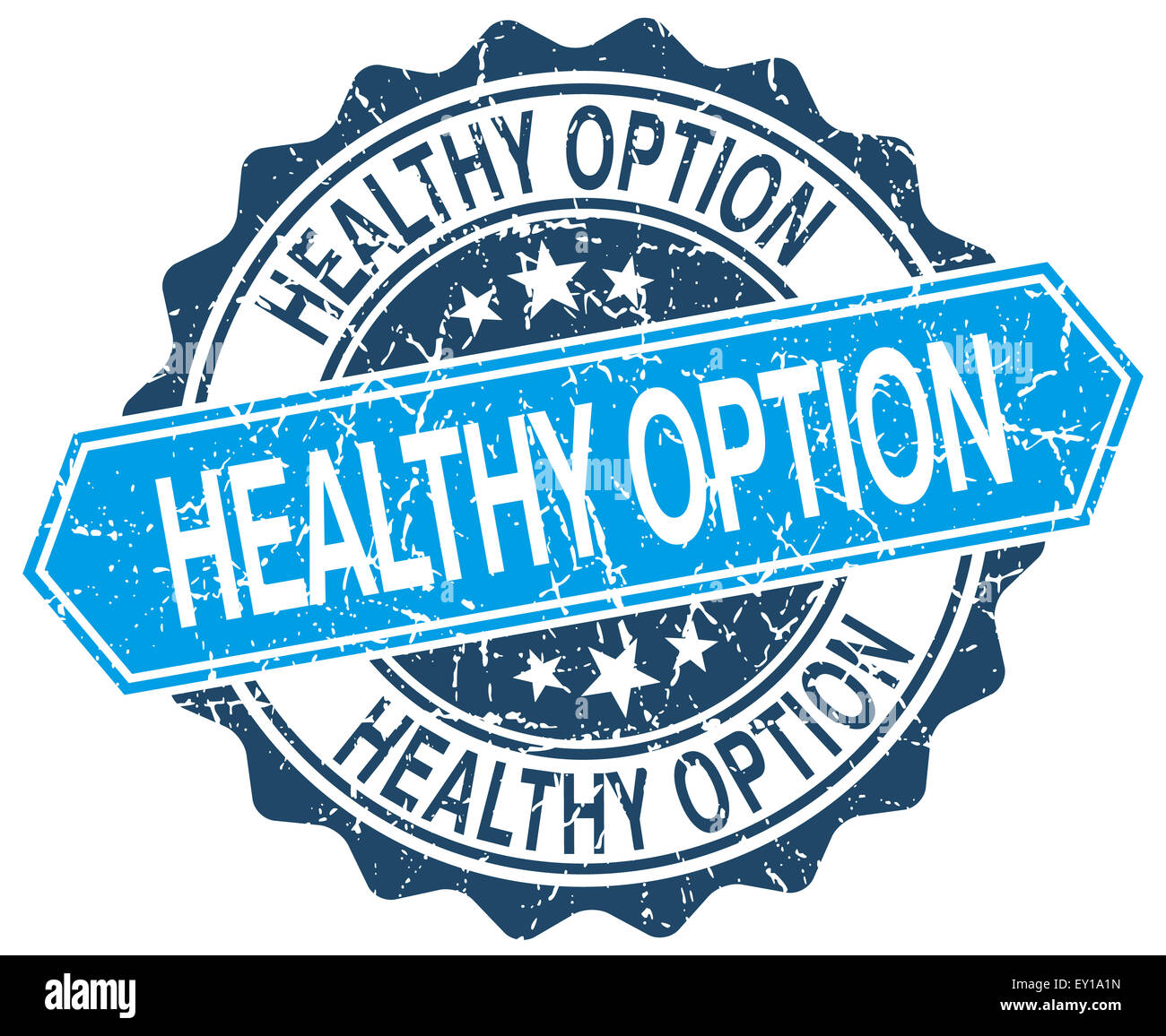healthy option blue round grunge stamp on white Stock Photo - Alamy
