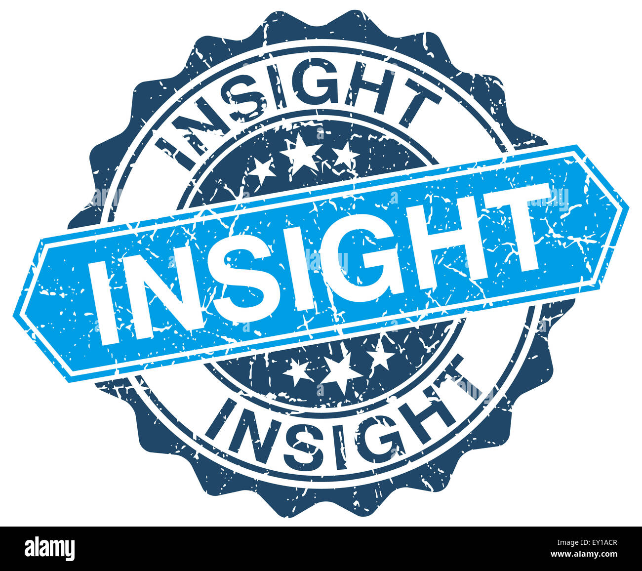 insight blue round grunge stamp on white Stock Photo - Alamy