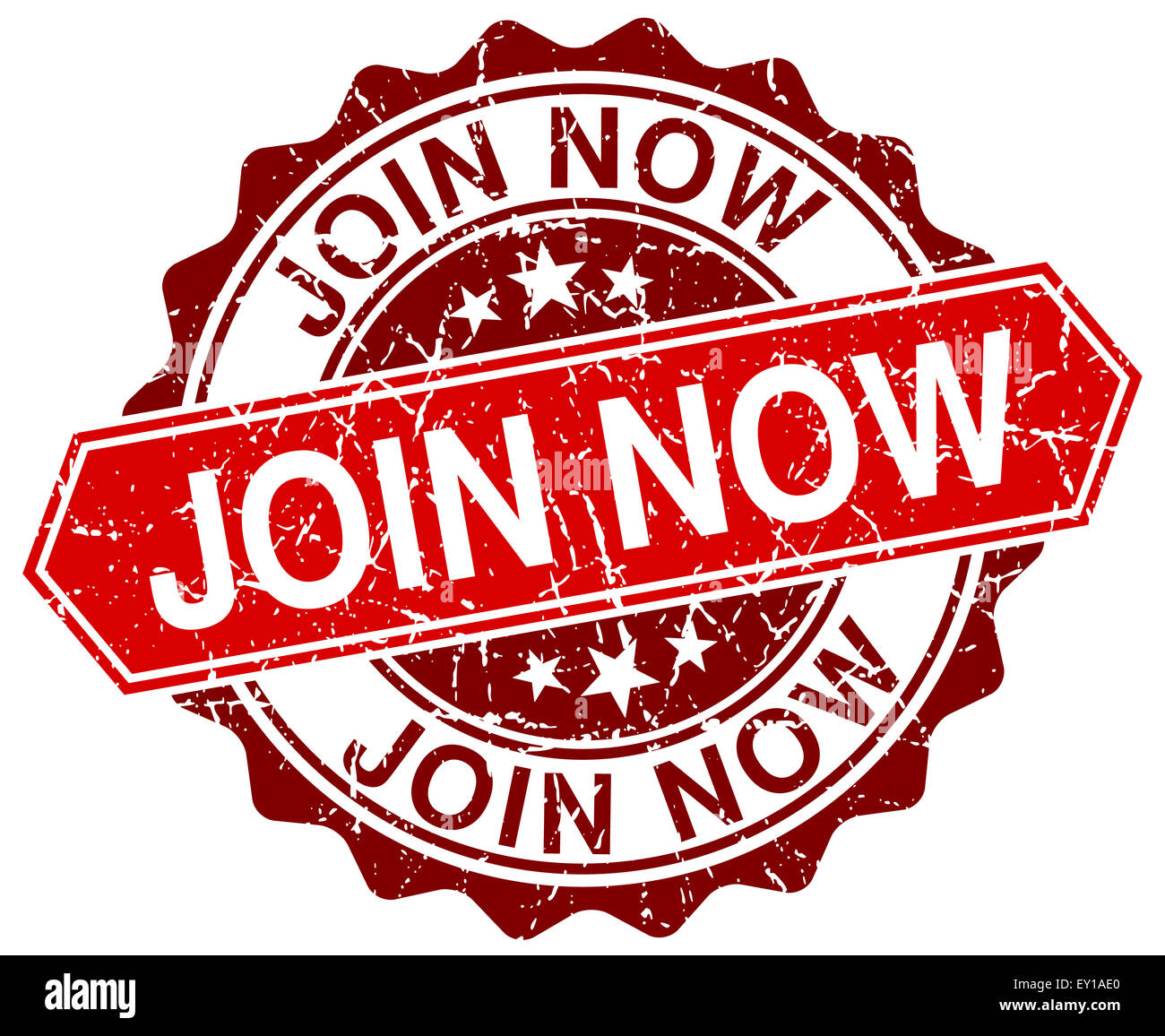 join now red round grunge stamp on white Stock Photo - Alamy