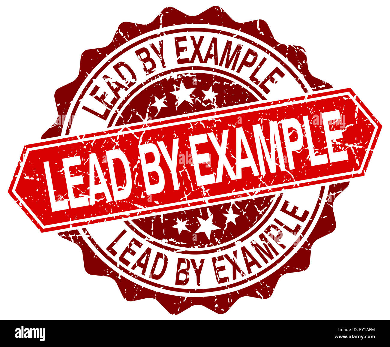 lead by example red round grunge stamp on white Stock Photo - Alamy