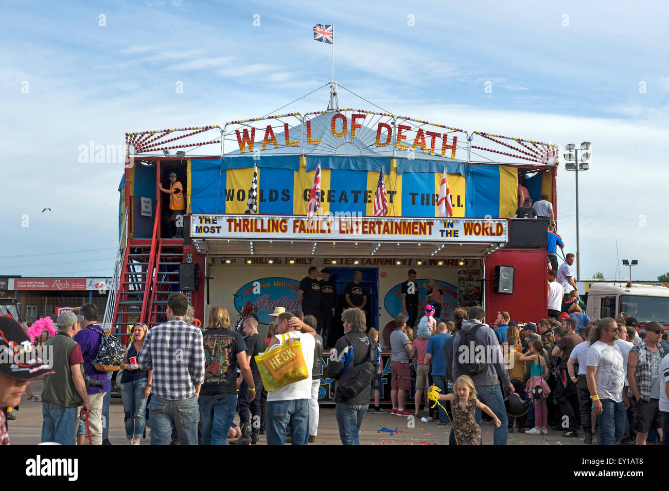 Crowds enjoy the Ken Fox Wall of Death at Dirt Quake IV at the Adrian ...