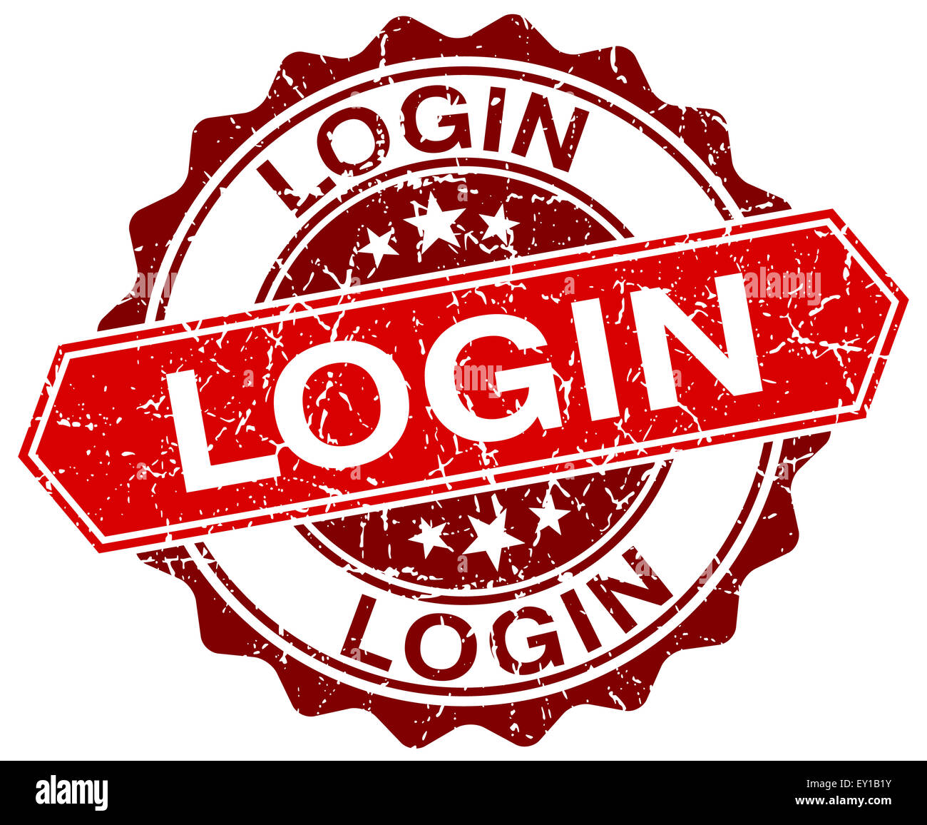 login red round grunge stamp on white Stock Photo - Alamy