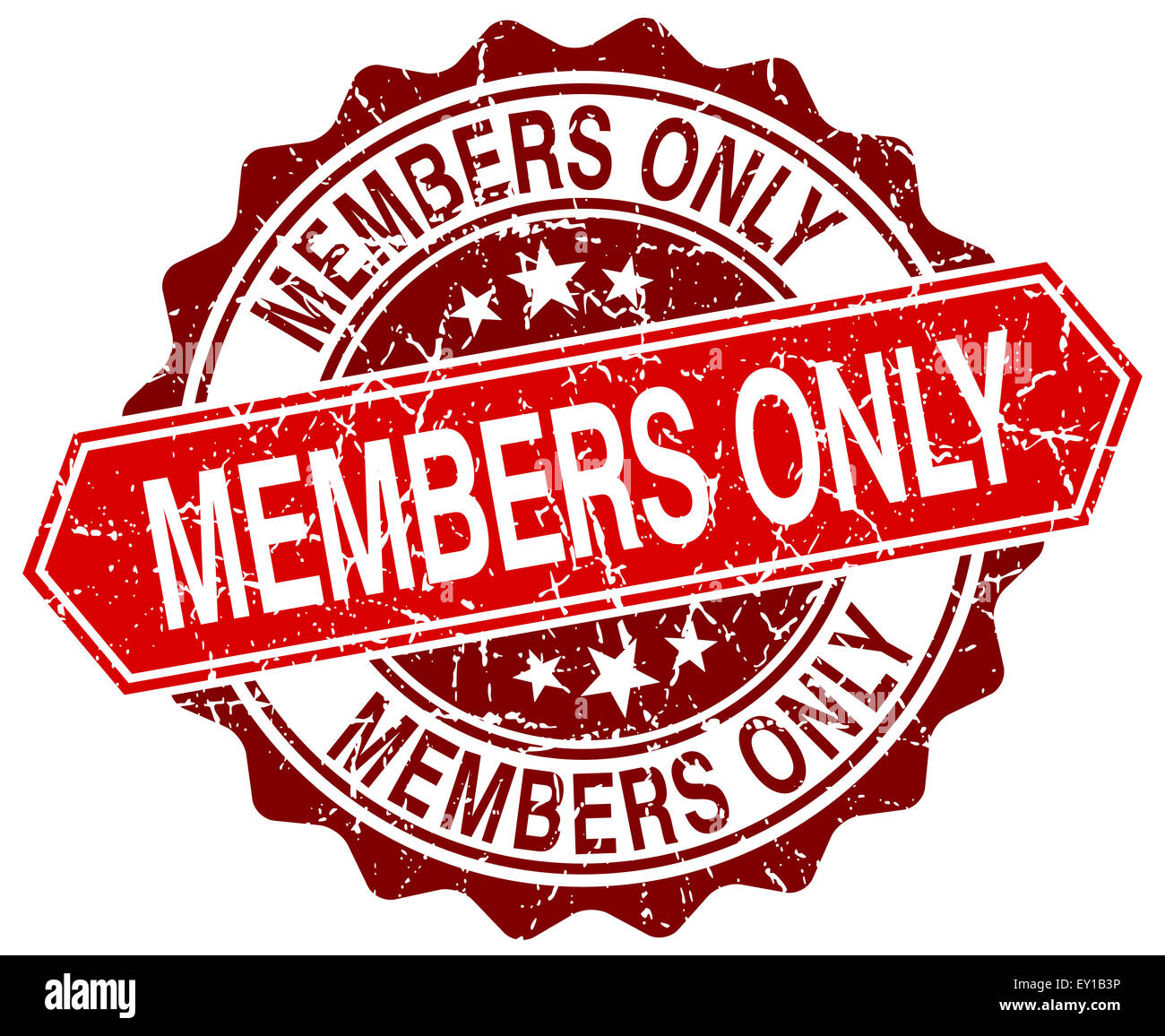 members only red round grunge stamp on white Stock Photo - Alamy