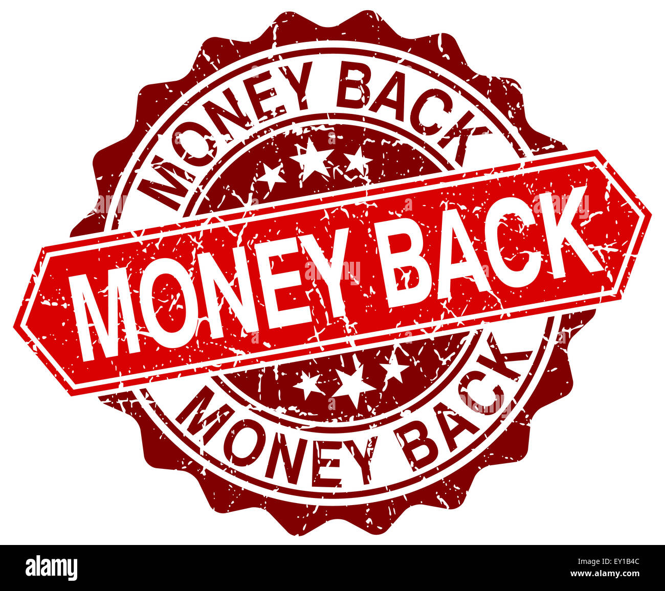 money back red round grunge stamp on white Stock Photo - Alamy