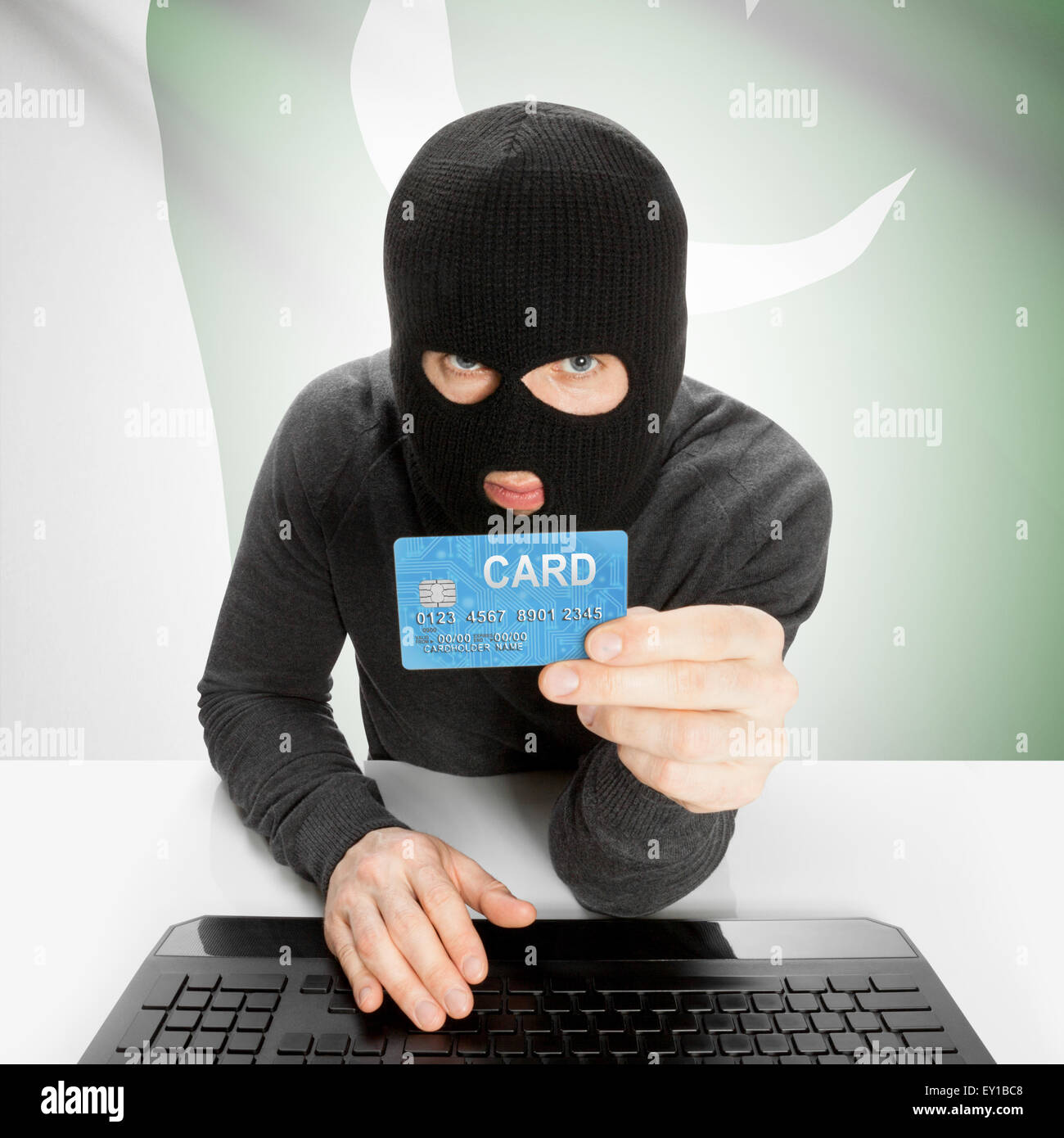 Cybercrime concept with flag - Pakistan Stock Photo - Alamy