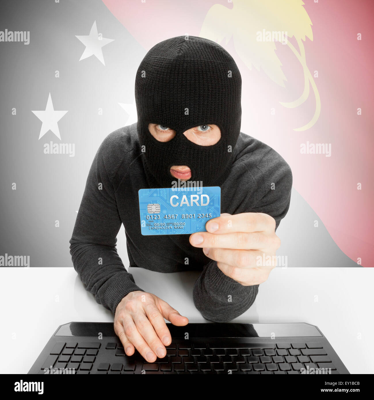 Cybercrime concept with flag - Papua New Guinea Stock Photo - Alamy
