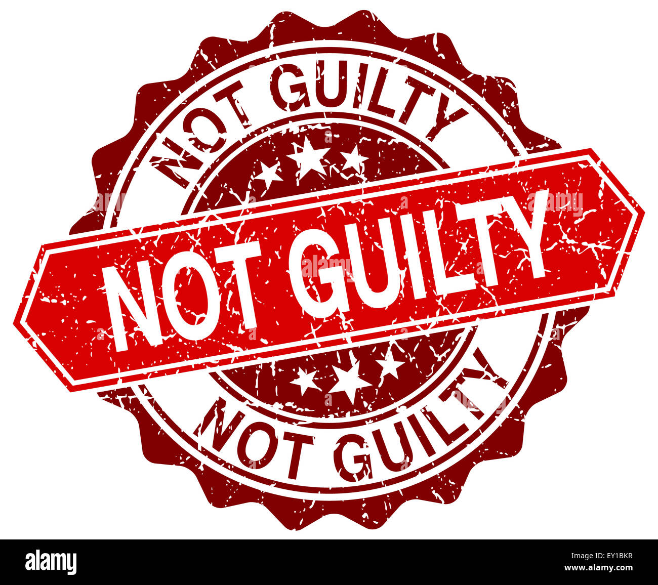 not guilty red round grunge stamp on white Stock Photo - Alamy