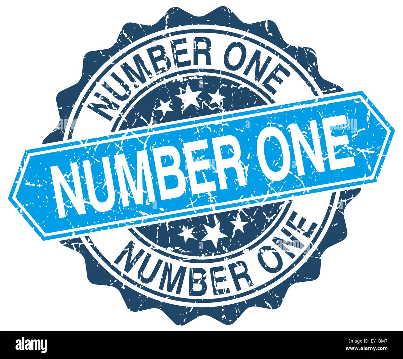 number one blue round grunge stamp on white Stock Photo - Alamy