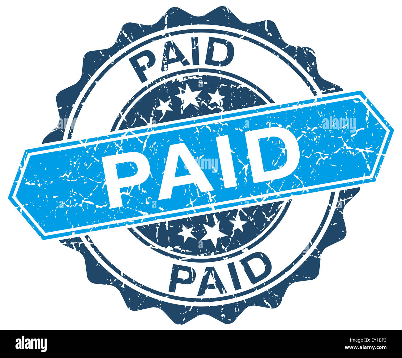 paid blue round grunge stamp on white Stock Photo - Alamy