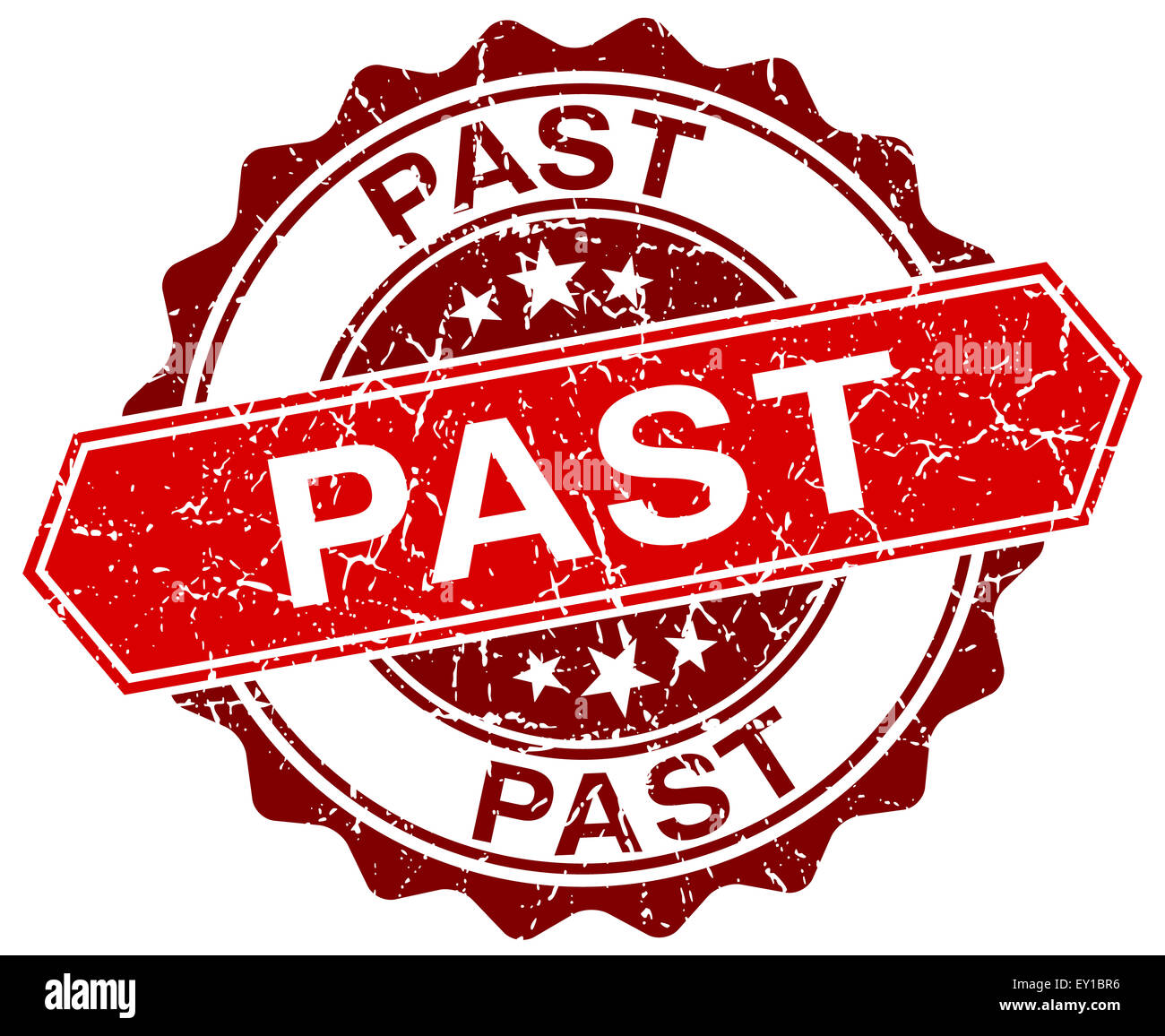 past red round grunge stamp on white Stock Photo - Alamy